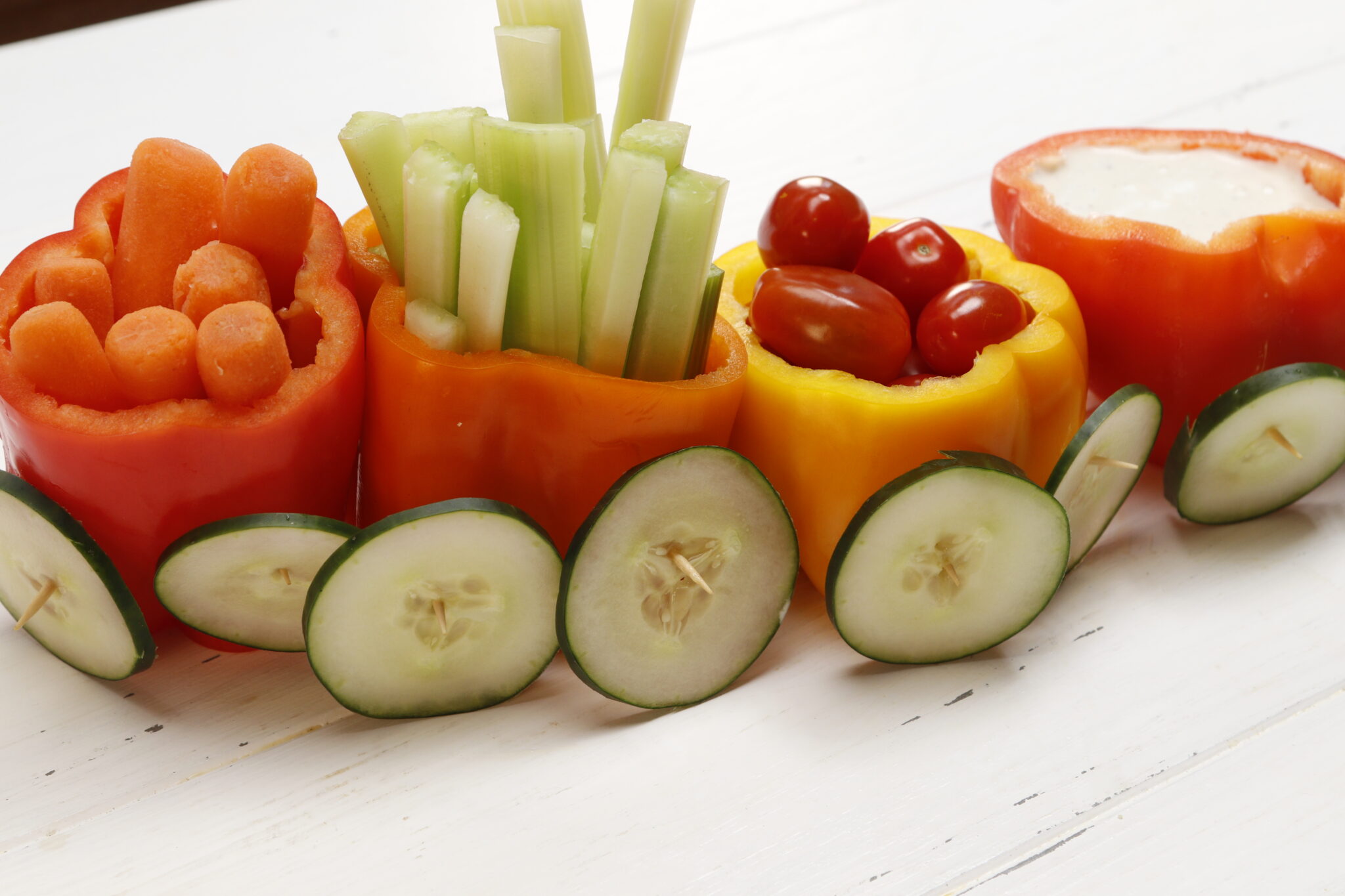 Fun Veggie Train With Bell Peppers - Eat Your Beets