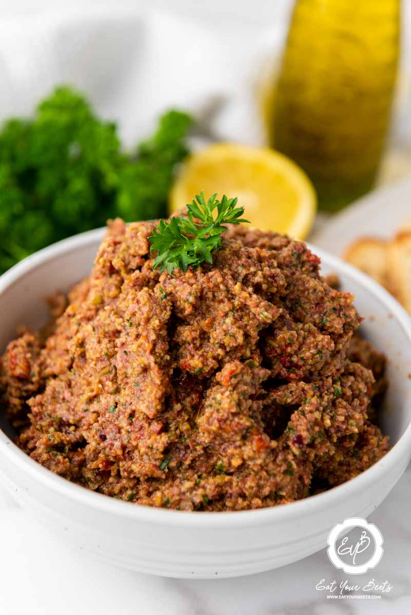Homemade Olive Tapenade Hummus With Crostini - Eat Your Beets