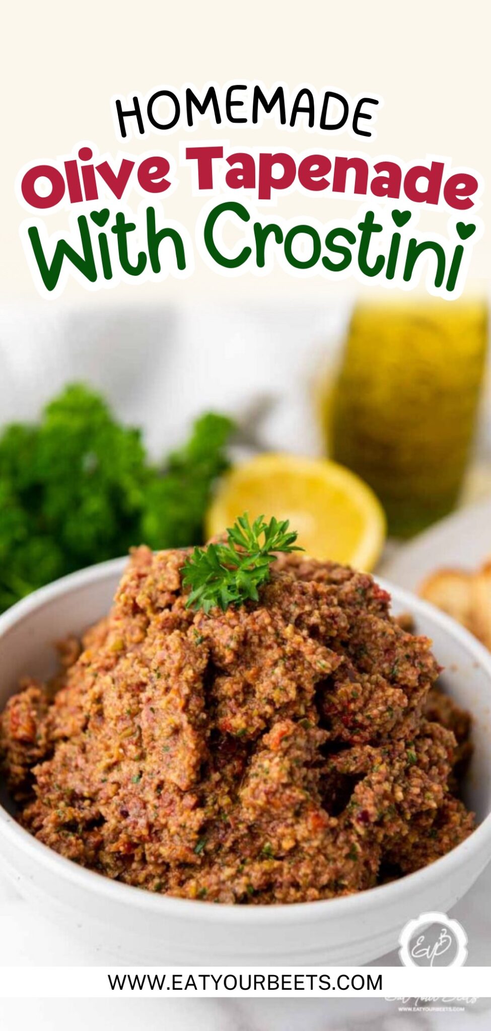Homemade Olive Tapenade Hummus With Crostini - Eat Your Beets