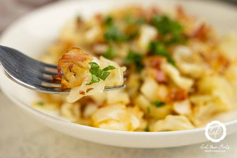 German Fried Cabbage With Bacon Bits - Eat Your Beets